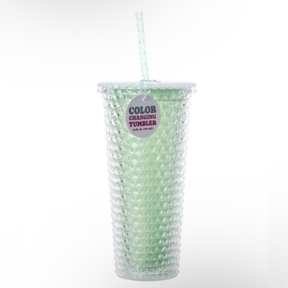 Dining | Nwt Clear Green Diamond Color Changing Tumbler | Poshmark
